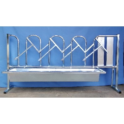 Portables & Other: Neck-clamp with feeder for goats 4-point